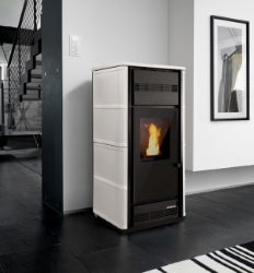 25KW CAPRI CERAMIC WHITE PELLET BOILER STOVE – StoveBoss